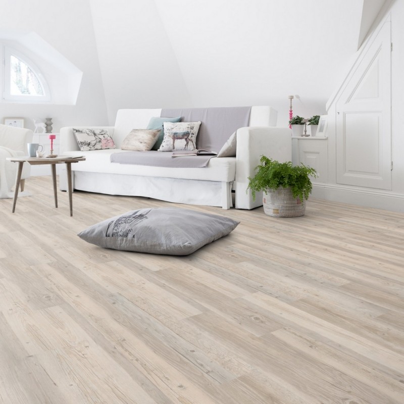 Dalles Lames adhésives, Parquet Chêne Blanc Cérusé, épaisseur 2 mm